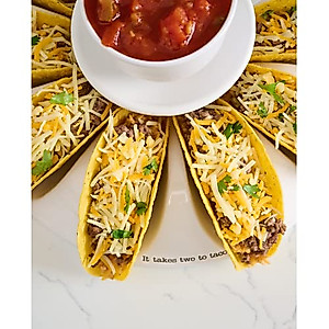 Mud Pie Circa White Integral Taco Holder, White, 3" x 12" dia