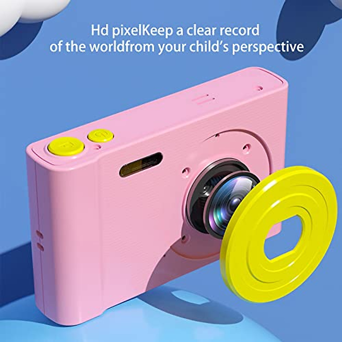Kids Camera for Boys and Girls Digital Camera with Memory Card 16X Zoom Vlogging Camera 1080P Video Recorder with Multiple Unique Functions Great Birthday Electronic Toys for Children (Pink No Card)