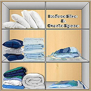 6 Pack Combo Premium Super Jumbo Vacuum Storage Space Saver Bags X3 (130X100cm) with Extra Large Vacuum Storage Space Saver Bags X3 (120X80cm)