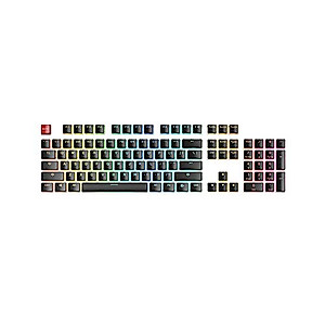 Glorious Aura V1 (Black) Pudding Keycaps - Double Shot PBT Translucent for Mechanical Keyboards, 104 Key Set, TKL, Compact Compatible, English (US) Layout (Aura (Black))