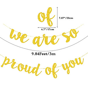 Graduation Decorations 2024 Banners Garland, Gold Glitter We are So Proud of You Graduation Banners Garland for Graduation Party Supplies, School, Home, Car Decorations
