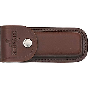 Old Timer 125OT Mustang 9.3in Traditional Folding Pocket Knife with 1 High Carbon Stainless Steel Blade, Ergonomic Sawcut Handle, and Leather Sheath for EDC, Hunting, Camping, Whittling, and Outdoors