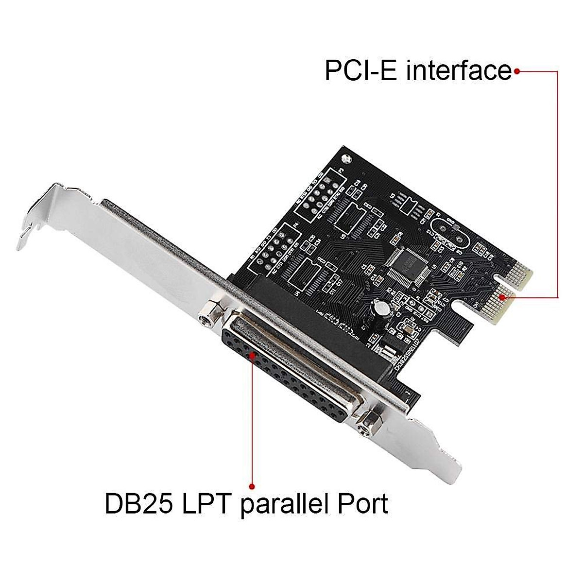 PCIE to DB25 LPT Parallel Port Expansion Card with Low Bracket, PCI Parallel Port Converter Adapter Controller for Printers, Programmers, Scanners, Support DOS, 8/7 /