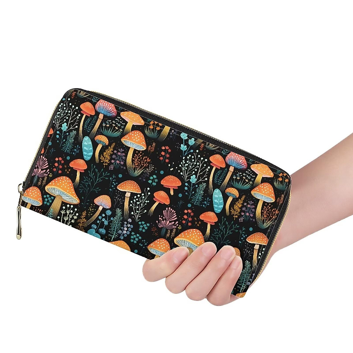 JEOCODY Mandala Sea Turtle Long Leather Wallet Clutch Bag for Women Ladies Travel Cell Phone Case Handbag Slim Credit Card Holder Gift