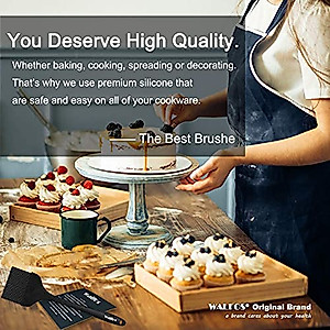 Walfos Silicone Basting Pastry Brush, Heat Resistant Pastry Brush Set, Strong Steel Core and One-Pieces Design, Perfect for BBQ Grill Baking Kitchen Cooking, BPA Free and Dishwasher Safe (2 Pcs)