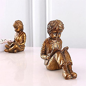 YAOLUU Bookend Reading Child Bookends Home Decoration Accessories Office Study Room Display Antique Book Stand Resin Ornaments Desktop Decors Shelf bookend