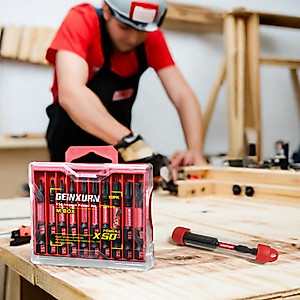 Geinxurn 30 Pieces (T7-T40) Impact Screwdriver Bit Set, Magnetic Multi-Torx Head Power Bits,S2 Alloy Steel Star Bits with 1 Pc Impact Bit Holder and Storage M-Box