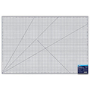 U.S. Art Supply 40" x 60" WHITE/BLUE Professional Self Healing 5 - 6 Layer Double Sided Durable Non-Slip Cutting Mat Great for Scrapbooking, Quilting, Sewing and all Arts & Crafts Projects