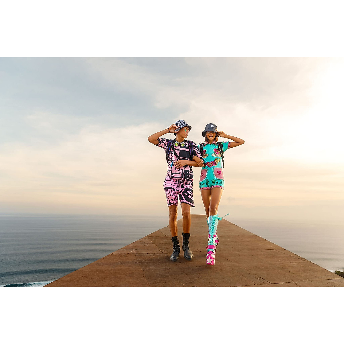 Vibe Festival Gear Bucket Hat Unisex for Men Women Fashion Fishing Hat Cute Fisherman Cap (BW Tribal-L-XL)