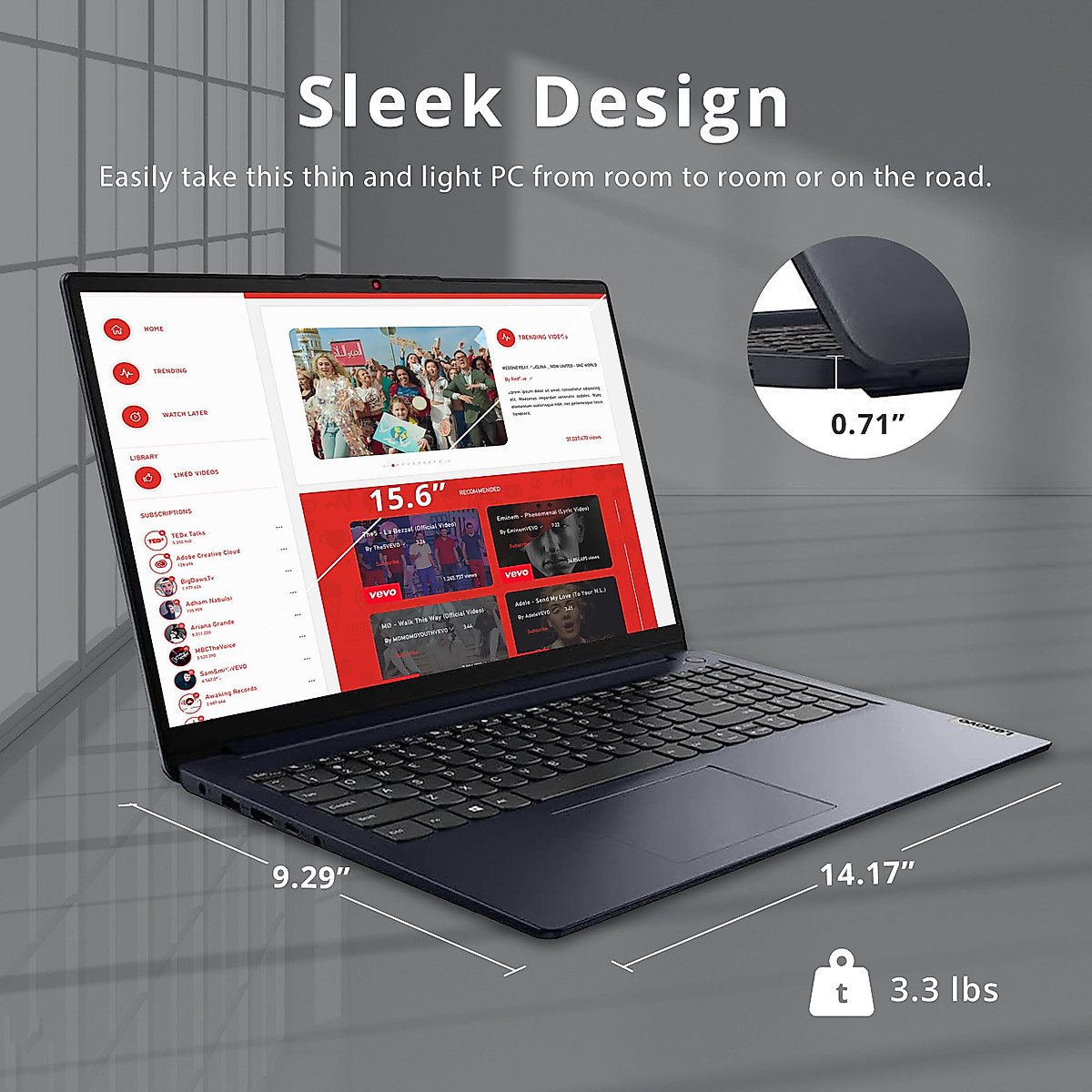 Lenovo 2022 IdeaPad 1 15.6" FHD Laptop, Intel Pentium Silver N6000 Processor, 12GB RAM, 256GB PCIe SSD, 720P HD Webcam, Dolby Audio, 1 Year Office, Blue, Win 11 S, 32GB Snowbell USB Card