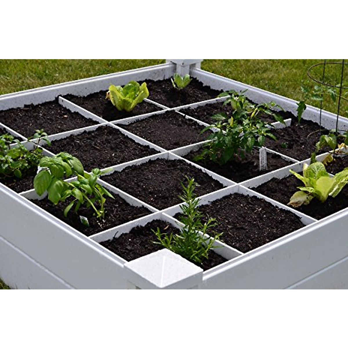 Vita VT17104 48in x 7.5in GRO Grid Garden Bed, 7.38" H, White