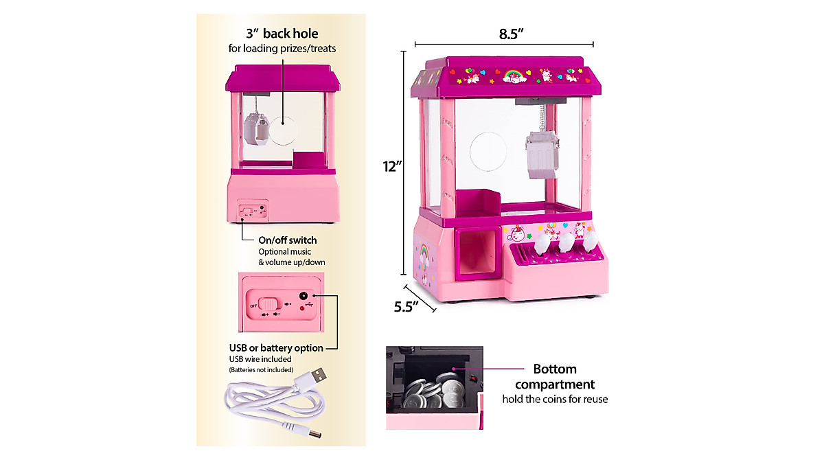 Candy Claw Machine for Kids - Mini Arcade Claw Game | Hoovy