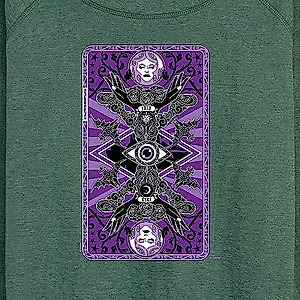 Disney - The Haunted Mansion - Haunted Mansion Tarot Card - Women's Lightweight French Terry Pullover - Size 2 X-Large