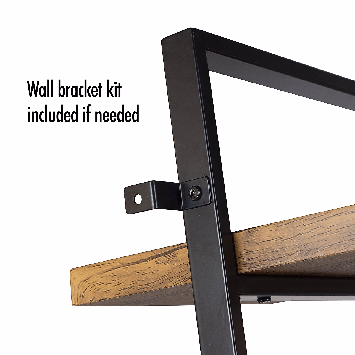 Atlantic Urban Multipurpose 4 Tier Shelf Modern Wood Look with Metal frame Woodgrain/Black, PN38408136