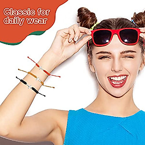 Jadive 12 Pcs Small Cross Bracelet Bulk for Women Adjustable Nylon Rope Christian Handmade Braided Bracelet for Women(Colorful)