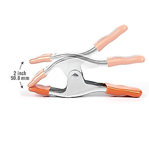 PONY 6-inch, 4-inch Heavy Duty Metal Spring Clamps Set, 2-inch, 1-inch Jaw opening, with Protective Handles and Tips, 10-piece