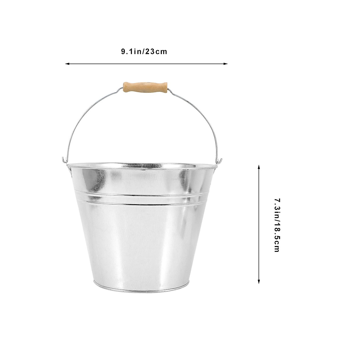 Zerodeko Ash Bucket with Handle, Fireplace Metal Bucket Charcoal Bucket Fireplace Ash Bucket Galvanized Coal and Hot Ash Pail for Indoor and Outdoor