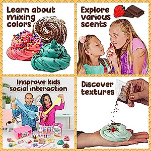 Original Stationery Ice Cream Slime Kit for Girls, Amazing Ice Cream Slime Making Kit to Make Butter Slime, Cloud Slime and Foam Slimes, Great Gift Idea