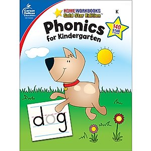 Phonics Workbook for Kindergarten, Sight Words, Tracing Letters, Consonant and Vowel Sounds, Writing Practice With Incentive Chart and Reward ... Curriculum (Home Workbooks) (Volume 12)