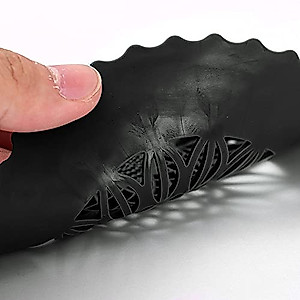 Hair Catcher, Drain Hair Catcher, Shower Drain Hair Catcher, Silicone Hair Stopper, Strainer Drain Protector, Plastic Drain Protector, Suited for Kitchen Bathroom Bathtub Sink, 2 Pcs (Black)