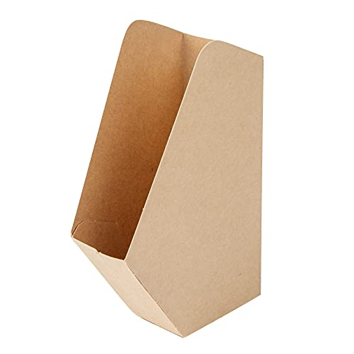 Restaurantware Bio Tek 6 .25 x 2 x 3.75 Inch Single Taco Holder 200 Greaseproof Stand Up Taco Holder - Large Self-Standing Kraft Paper Paper Taco Holder Freezable