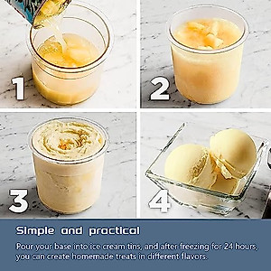 Aebitsry Containers Replacement for Ninja Creami Pints and Lids - 4 Pack, 16oz Cup Compatible with NC301 NC300 NC299AMZ Series Ice Cream Maker, BPA Free Dishwasher Safe Leak Proof, Pink/Green/Grey/Blue