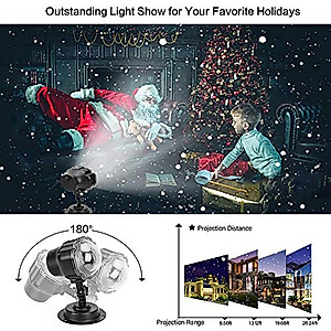 Syslux Christmas Snowfall Projector Lights, Indoor Outdoor Holiday Lights with Remote Control White Snow for Halloween Xmas Party Wedding Garden Landscape Decoration（Snow Spots）