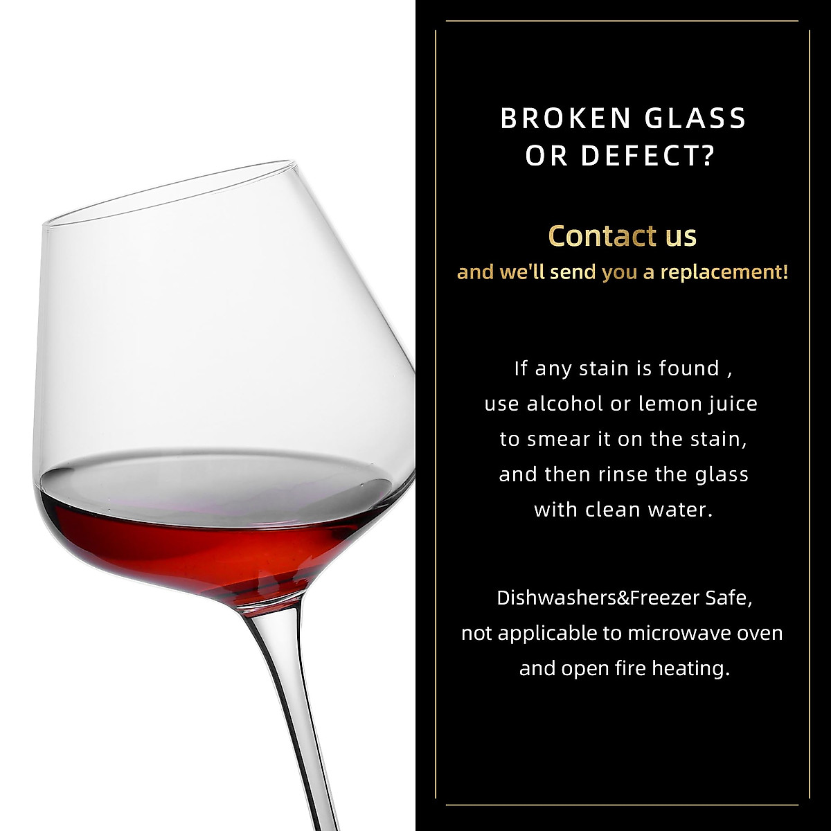 YIBEZ Red Wine Glasses, Set of 4 Crystal Wine Glasses, 23 OZ Burgundy Wine Glasses, Housewarming/Wedding Gifts