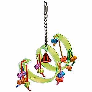 A&E Cage Company HB398 Happy Beaks Acrylic Roller Coaster Assorted Bird Toy, 12 by 6"