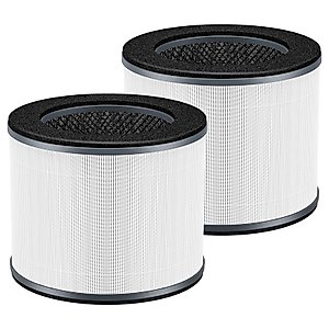 AP-T10FL Replacement Filter for HoMedics AP-T10-BK and AP-T10-WT Air Purifie-r, 360-Degree H13 True HEPA AP-T10 Filter, 2 Pack
