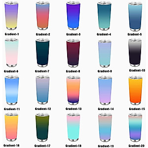 YESCUSTOM Personalized Tumbler with Photo Text, Gradient Pictures Stainless Steel Insulated Tumblers Coffee Travel Mug, Custom Gifts for Anniversary Surprise Birthday for Dad, Mom, Friend-20 Oz
