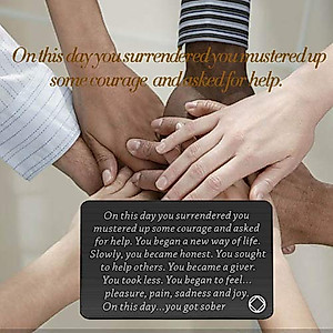 TIIMG Sobriety Gift Addiction Recovery Gift AA Gift NA Gift 12 Step Gifts Alcoholics Anonymous AA Recovery Sobriety Wallet Insert Card (You Got Sober NA black)