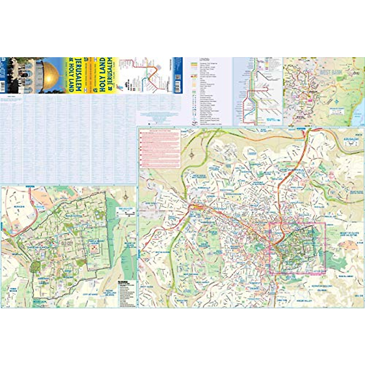Jerusalem & Holy Land Travel Reference Map 4th Ed. 2019 (Waterproof)