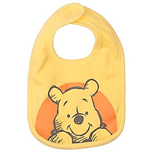 Disney Winnie The Pooh Baby Boys Girls Layette Set: Bodysuit Pants Bib Hat 0-3 Months Yellow