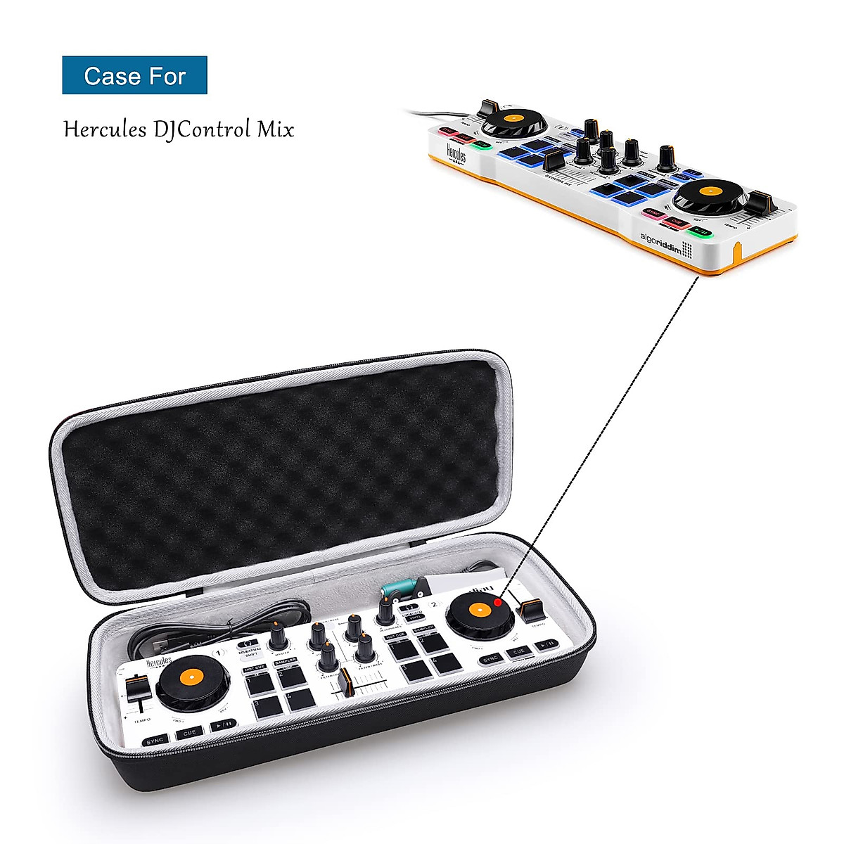 XANAD Hard Case for Hercules DJ Control Mix 2/1 or Hercules DJ DJControl Starlight Pocket USB DJ Controller - Carrying Storage Bag