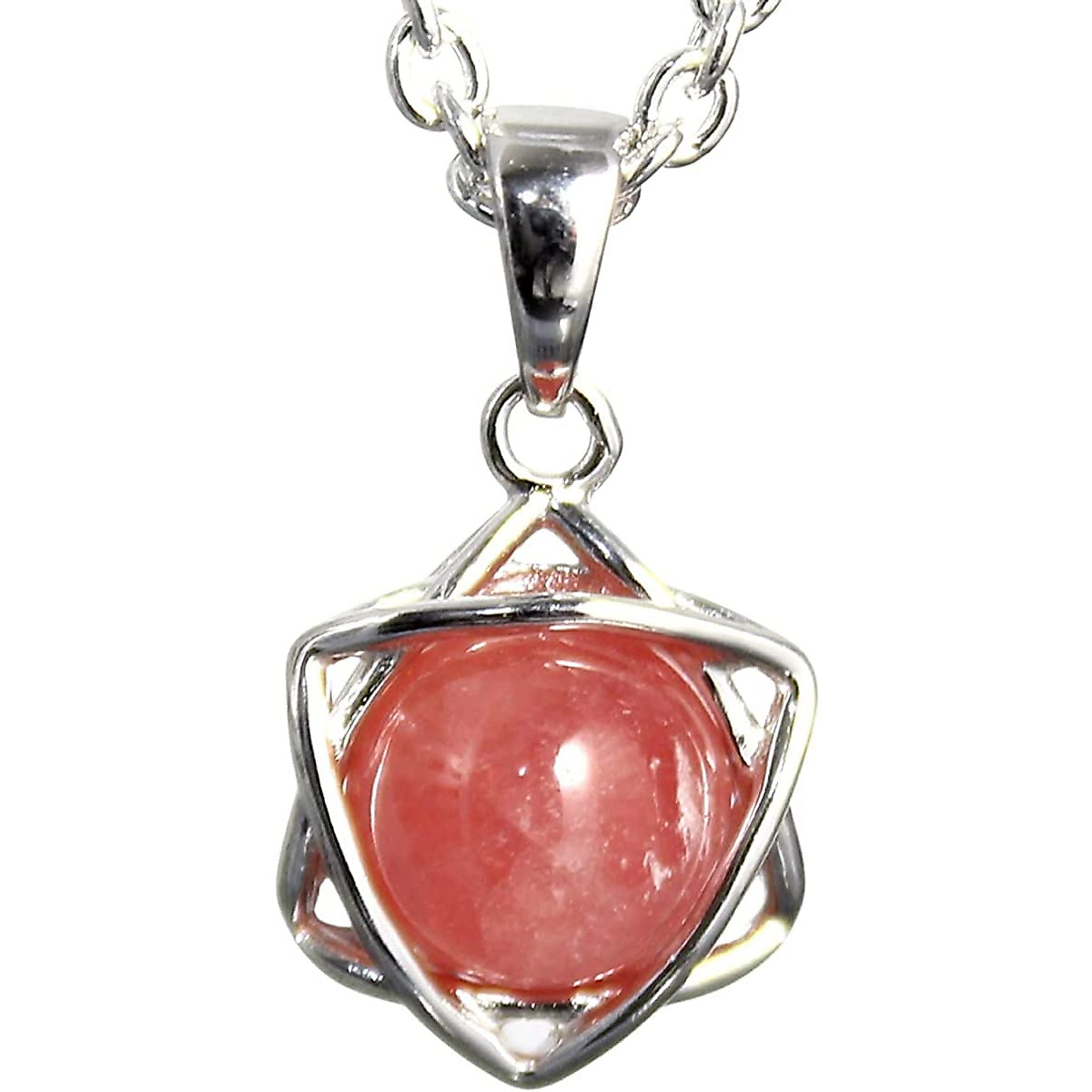 COSUMOSU Rhodochrosite 6 Point star 925 Sterling Silver Pendant for necklace