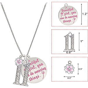 VeryMerryMakering 11th Birthday Gifts for Girls, Jewelry for Girls 11 Years Old, Girls 11th Birthday Bracelet, 11 Necklace Girls, 11th Birthday Jewelry, 11th Birthday Cherry Blossom Dandelion Jewelry