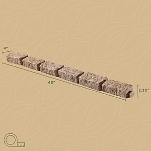 Beuta Landscape Edging | Garden Edging Border | No Dig Faux Stone Bricks for Lawn edging, Flower beds, Pathways & Yards – 4 Packs | Each Pack Has 6 Bricks 48"Lx 4"W x 2.25"H | 12 Spikes | Sandstone