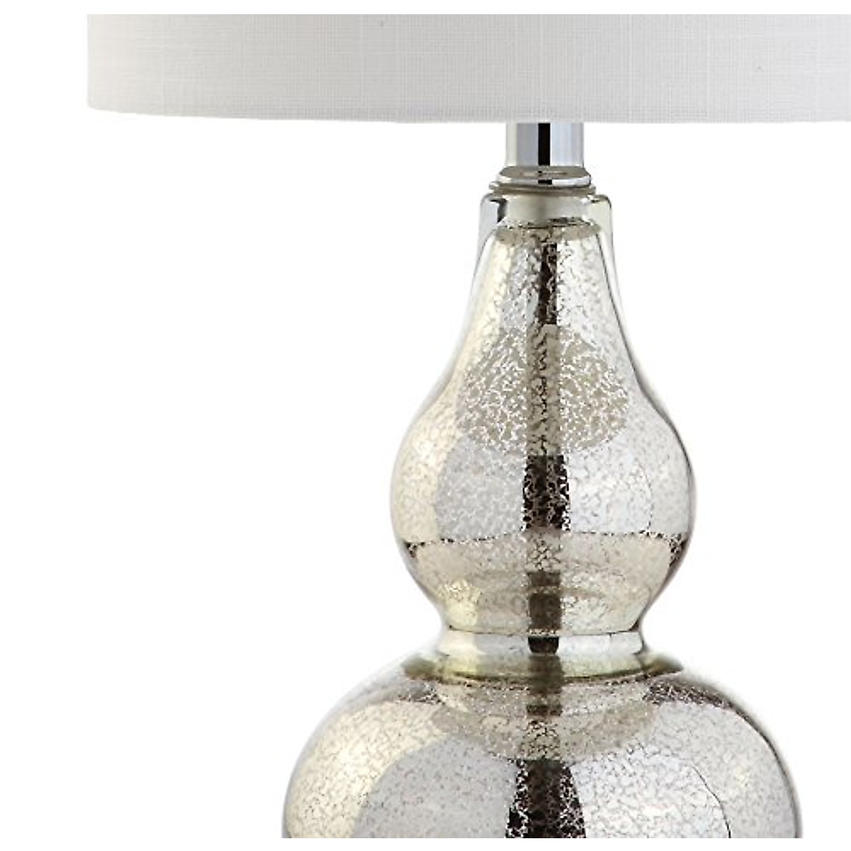 JONATHAN Y JYL1028C Anya 20.5" Mini Glass LED Table Lamp, Transitional, Glam, Midcentury, Modern, Elegant, Office, Living Room, Family Room, Dining Room, Bedroom, Hallway, Foyer, Silver