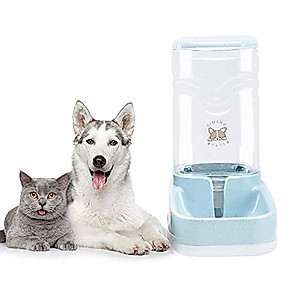 Dog Water Dispenser,Water Bowl for Dogs，Pet Automatic Waterer, Gravity Water Dispenser Station Self-Dispensing for Cats/Dogs Bowl，Automatic Gravity Fountain Bottle Bowl Dish Stand 1 Gal(3.8L)