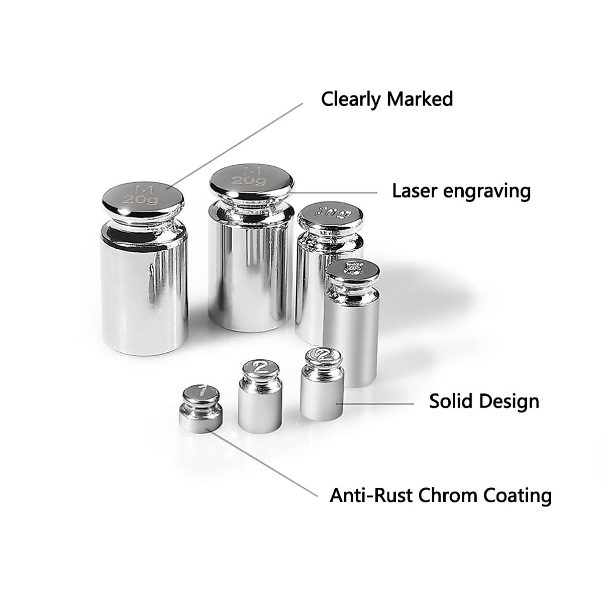UNIWEIGH Calibration Weights Set, 7pcs 1-60g Calibration Gram Scale Weights Kit, Small Test Weight for Scales Digital Weight Grams, Includes: 1g*1, 2g*2, 5g*1,10g*1, 20g*2,1 Piece Tweezers