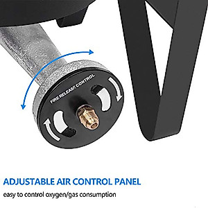 200, 000 BTU Square Heavy- Duty Single Burner Outdoor Stove Propane Gas Cooker Portable Cast Iron Patio Cooking Burner with Adjustable 0-20Psi Regulator for Home Brewing, Turkey Fry