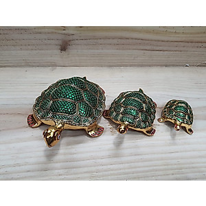 PG COUTURE Metal 3 Piece Turtle showpiece Set in Gold Finish Small Medium Large & Ideal Gift for Table Décor