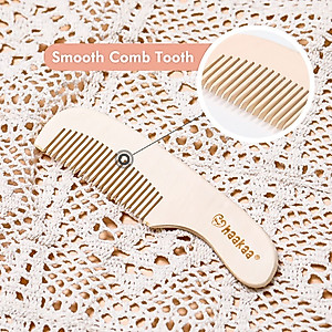 haakaa Baby Hair Brush and Comb Set - Baby Brush with Soft Wool Bristles for Cradle Cap - Wooden Comb Scalp Grooming Massager for Infant,Newborn & Toddler,Baby Showe Gift, 2PK