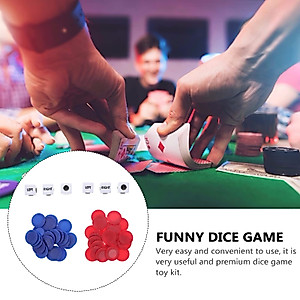 Kisangel 2 Sets Left Right Dice Game with Chip Dice Board Game Toy for Backyard Party Game