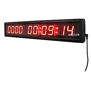 BESTLED Red Days Countdown Clock 10 Digits Count up 10000 Days Hours Minutes Seconds LED Large Digital Countdown Clock IR Remote Control Aluminum Case