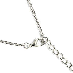 QIAN0813 Cat Dog Puppy Paw Print Stamped Pet Memorial Pendant Necklace Love Heart Necklace Jewelry (Silver)