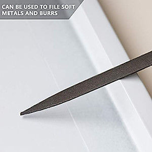 SDAE 10PCS Needle File Set High Carbon Steel File Set with Plastic Non-Slip Handle, Hand Metal Tools for Wood, Plastic, Model, Jewelry, Musical Instrument and DIY (6 Inch Total Length)