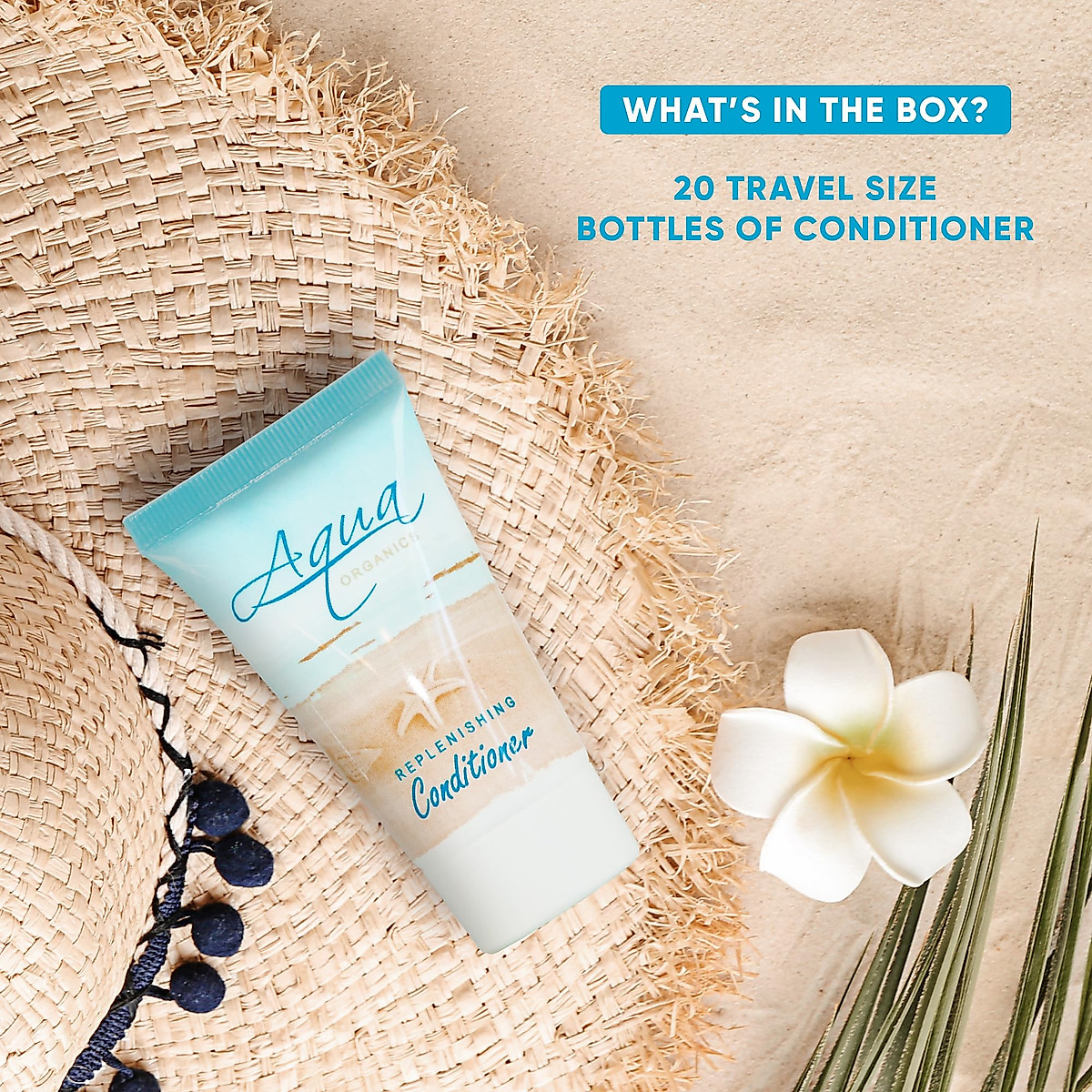 Aqua Organics Conditioner, Travel Size Hotel Amenities, 1 oz (Case of 20)