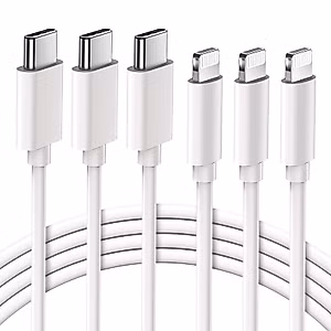 Quntis USB C to Lightning Cable 3 Pack 6FT MFi Certified iPhone Fast Charger Cord Type C to Lightning Cable Charging Wire for iPhone 14 13 12 11 Pro Max X XS XR 8 7 6 Plus iPad AirPods Pro, White